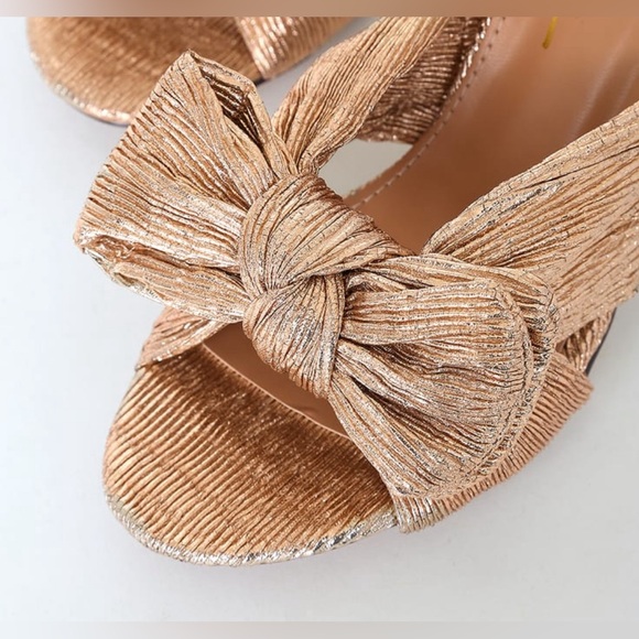 Lulus | Shoes | Dorothea Rose Gold Knotted High Heel Sandalslulus ...